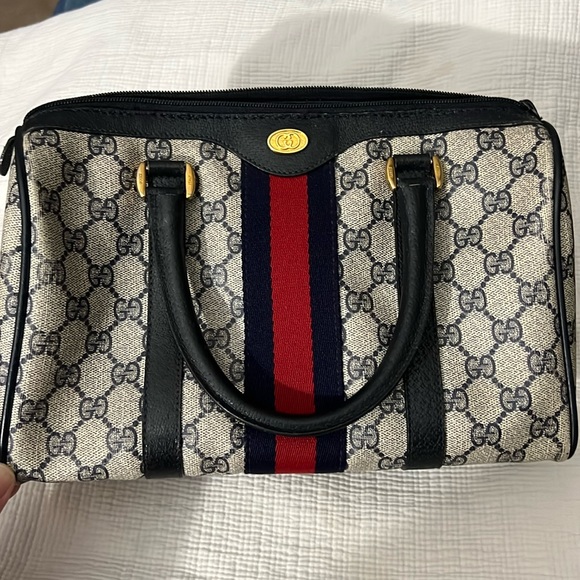 Gucci | Bags | Gucci Blue Boston Bag | Poshmark